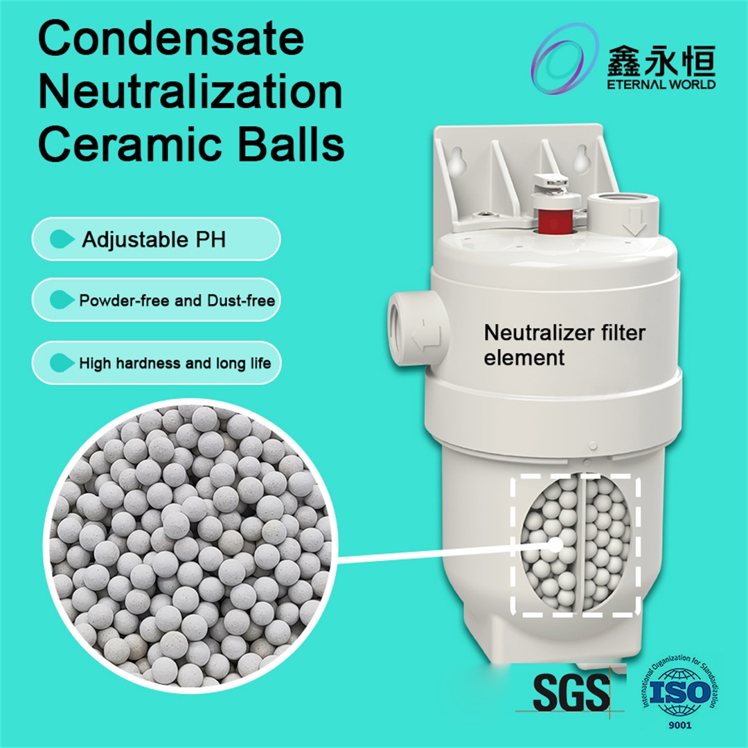 Increase PH Condensate Neutralization Ceramic Balls Neutralizer Kit use Alkaline Water ...